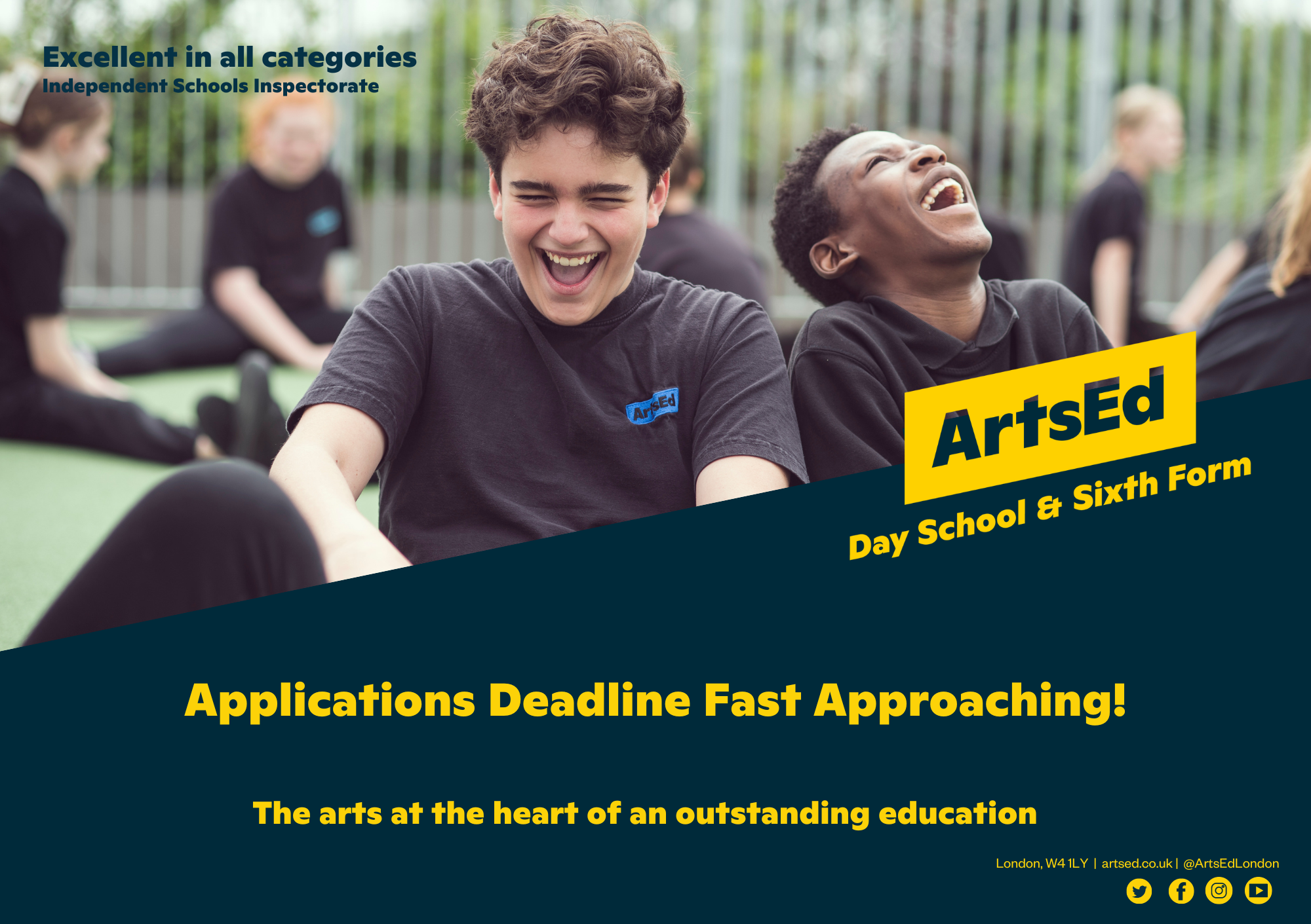 Application Deadline for Day School & Sixth Form Approaching... - ArtsEd