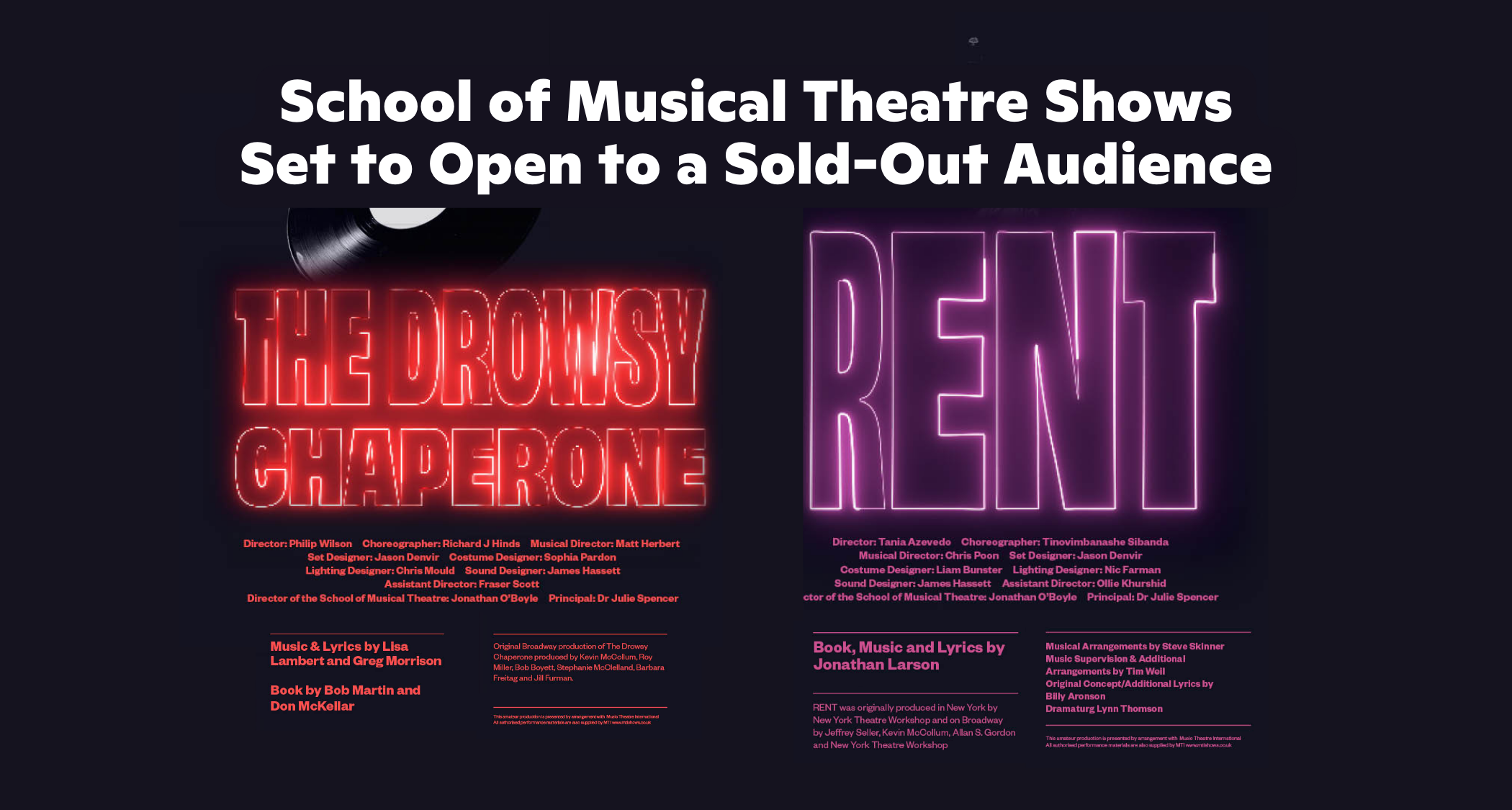 School of Musical Theatre Shows Open to a Sold-Out Audience - ArtsEd